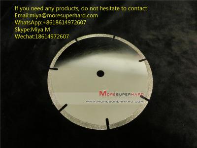 China Electroplated Diamond Cutting Blades & Discs for Cutting Marble, Granite, Thermosettin miya@Moresuperhard.com for sale