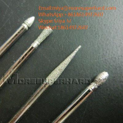China Diamond Mounted Points & Diamond Burs for grinding carbide,ceramics,glass miya@moresuperhard.com for sale