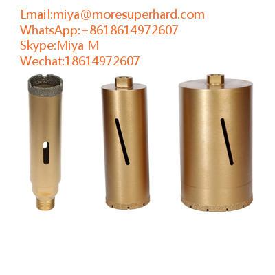 China vacuum brazed diamond core bits for construction materials coring miya@moresuperhard.com for sale