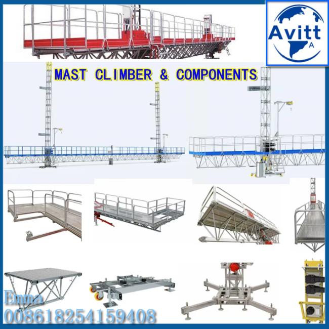 High Rise MC Single Mast Portable Telescoping Adjustable Work Platform Lift Materials and People