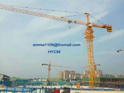 China Hot 8tons TC6013 Hammer Head Tower Crane 60m Jib L46A Mast use Less Containers In Africa for sale