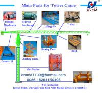 China QTP5515 Topless Tower Crane 55m Jib 8t Capacity Flat Top Telescopic Crane for sale