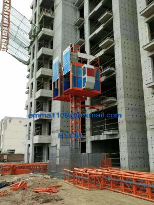 China 2*1000kg Load Two Cage Construction Lifter Building External Gear Reducer for sale