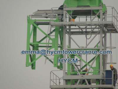 China 50m Jib Flat Top Tower Crane 10 ton Max. Load Capacity 2.3t Tip load in Russia with Safety Monitor System for sale
