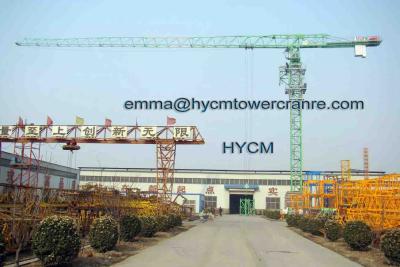 China 50m Jib Flat Top Tower Crane 10 ton Max. Load Capacity 2.3t Tip load in Russia with Safety Monitor System for sale