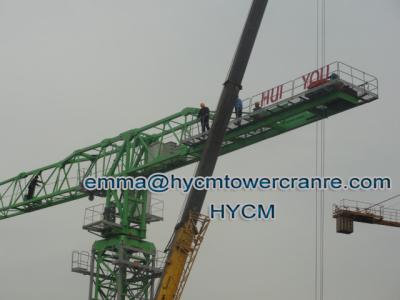 Китай 10-тонный плоский башенный кран QTP6518 65м Jib 3м Четырехслойный мачтовый сектор продается