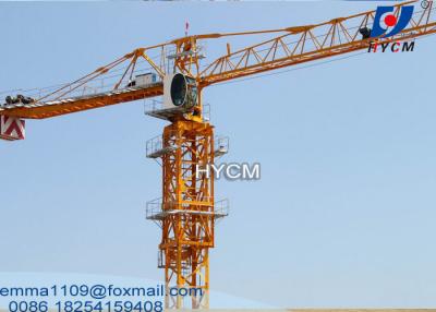 China Kleine 5tons QTZ63 toren kraan platte top type 50m Boem lengte 2,5m mast secties Te koop