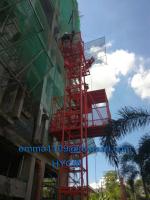 China Mini Material Elevator 2tons Load Capacity SS100/100 Double Cage Construction Hoist for sale
