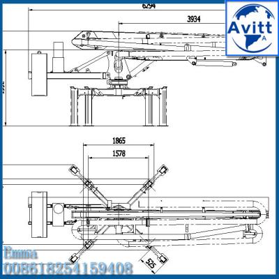 China Maximale horizontale vervoersafstand van 13,5 m Betonplaatsingsboom 20 MPa Systeemdruk Te koop