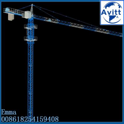 China QTZ63 5t Load Hammerhead Tower Crane 50m Boom 1.2*3m Mast Section 2*40'HC containers for sale