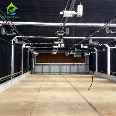 중국 9.6m 내지 12m 전폭 광 부족 온실 고딕 양식 정전 온실 판매용