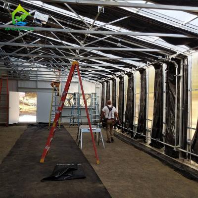 China Auto Light Deprivation Greenhouse 30ft*100ft Backyard Greenhouse For Vegetables for sale