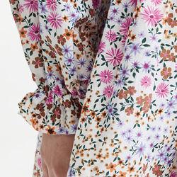 Ladies Collared Neck Dress for Women Long Sleeve Clothing Manufacturers Ruffle Trim Elegant Custom Logo Floral Cotton Dress