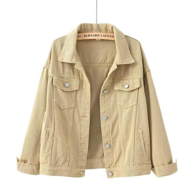 Women&prime;s Denim Jean Jacket Women Casual Outwear Fall Jacket Denim Button up Coat Oversize Denim Jacket for Ladies