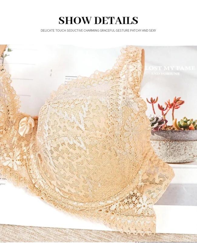 Plus Size Big Women Bra Transparent Lace Thin Big Breast Bra Full Coverage Breast Sexy Bra