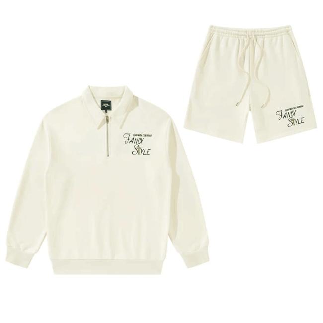 Men Tracksuits Custom Logo Fleece Zipper Sweatshirt Set Two Piece Pullover Sweatshirt Hoodies