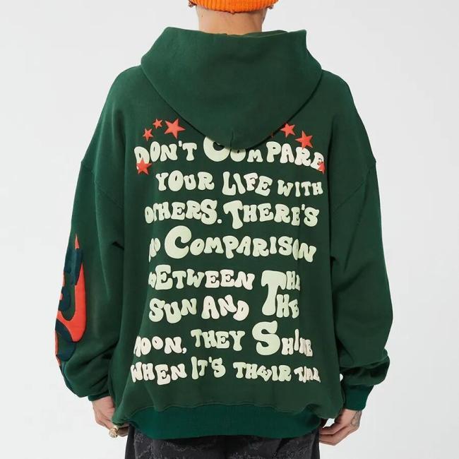 Factory Supplying Cotton Polyester Puff Print Hoodie 50 400GSM 3D Foam Print Men&prime;s Hoodies