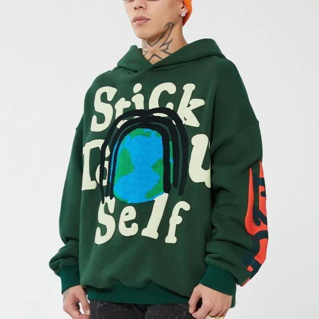 Factory Supplying Cotton Polyester Puff Print Hoodie 50 400GSM 3D Foam Print Men&prime;s Hoodies