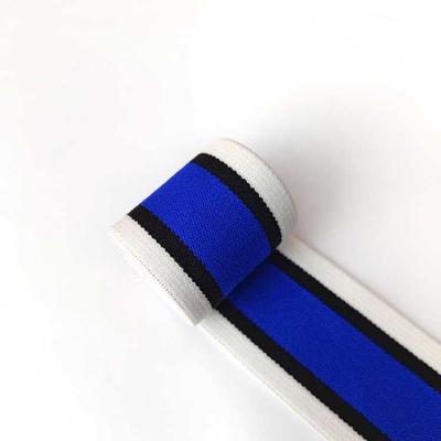 China Free Sample Modern Pattern Elastic Webbing Custom Fancy Jacquard Web Band Polyester Yarn-dyed Elastic Band for sale