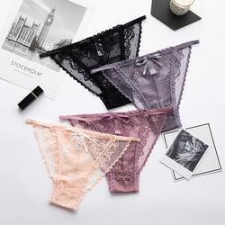 China                  Sexy Lace Panties Transparent Underwear Sexy Lingerie Floral Women Briefs Ladies              for sale