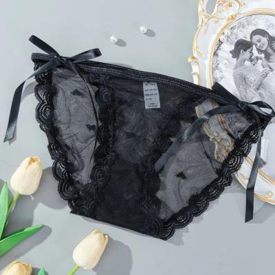 China                  Thin Section Sexy Lace Bowknot Net Yarn Briefs on Both Sides Women&prime; S Breathable Sexy Underwear              for sale