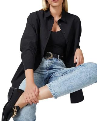 China                  Fashion Women&prime;s Long-Sleeved Shirt Solid Color Button up Shirt Loose Casual              for sale