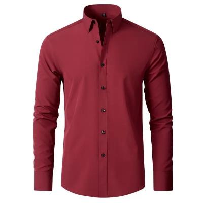 China                  Shirt Long Sleeve Elastic Business High-End Men&prime;s Shirt Hot Selling Office Formal Style Men&prime;s Long Sleeve Shirt              for sale