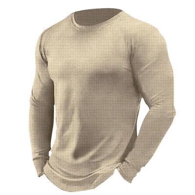 China                  Customized New Men&prime;s Waffle T-Shirt Spring and Autumn Fashion Street Men&prime;s Crewneck Casual Oversized Top T-Shirt              for sale