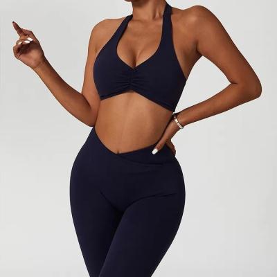 China Breathable Scrunch Sports Bra Workout Leggings Sets For Women for sale