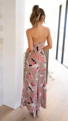 China Custom Pattern Jumpsuit Loose Pants Plus Size One Piece Floral Playsuits for sale