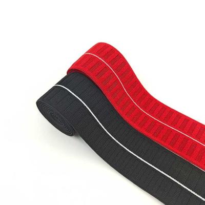 China Custom rib stripe texture lace mesh twill plain elastic band for lace garment accessories for sale