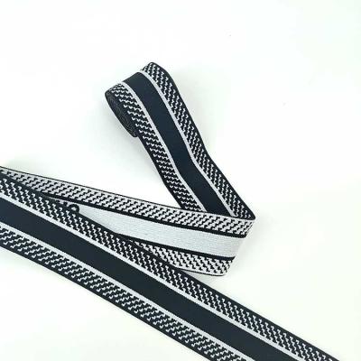 China Factory Direct Supply Fancy Stretchable Polyester Elastic Band Yarn-dyed Elastic Band for Clothes for sale