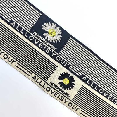 China Webbing Free Design Jacquard Webbing Strap Elastic Sewing Webbing Two Tone Jacquard Elastic Band for sale