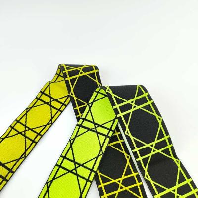 China Colorful Stars Straight Lines Sustom Width Double Sides Jacquard Elastic Bands for Sewing for sale