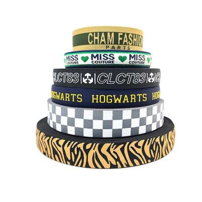 China Navy Elastic Web Band Jacquard Heart Pattern Elastic Band Fancy Elastic Hairband for sale