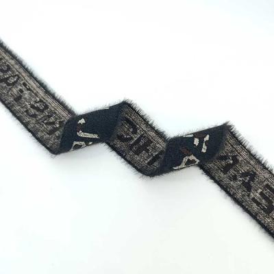 China Nylon Mink Jacquard Elastic 1.5" Elastic Band Stretchy Webbing 4 cm Fluff Elastic Band for Clothing for sale