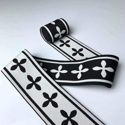 China Soft Hand feel Elastic Ribbon Woven Elastic High Elasticity Jacquard Waistband for sale