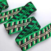 China Modern Pattern Custom Fancy Jacquard Webbing Polyester Yarn-dyed Elastic Webbing for sale