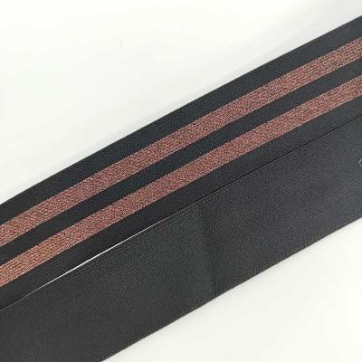 China Elastic Webbing Polyester Web Band Jacquard Stripe Elastic Bands for sale