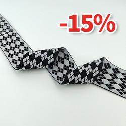 China 4 Day Sample Delivery Black Base Jacquard Elastic Webbing 5 cm Elastic Band Diamond Pattern Jacquard Elastic Band for sale