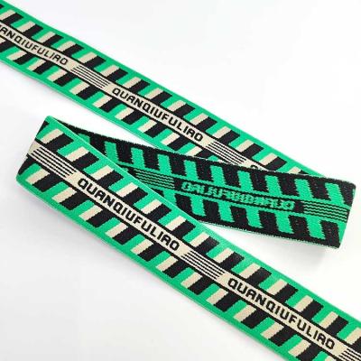 China Custom Embossed Elastic Band Designed Logo Decoration Jacquard Stretchy Band Elastic Band for Headgear for sale