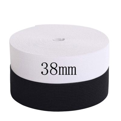 China Free sample manufacturer custom logo color width black and white elastic band sewing 38 mm for sale