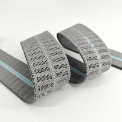 China Free sample custom jacquard elastic waistband on grey heather elastic for sale