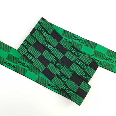 China Elastic band factory Wholesale Green Jacquard Elastic Band Custom woven for sale