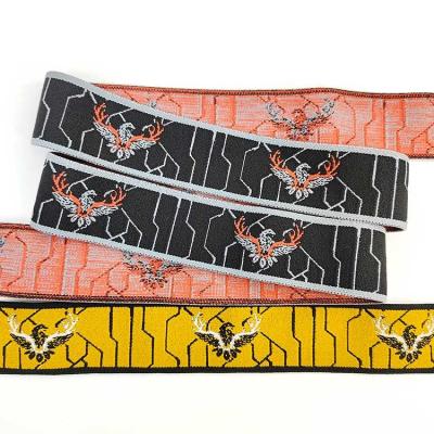 China Print elastic band thermal transfer screen printing elastic strap band with polyester and elastic band cotton for sale