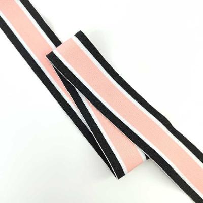 China Free Sample Elastic Polyester Strap Sustainable Pink Strap Elastic Band for Hatband for sale
