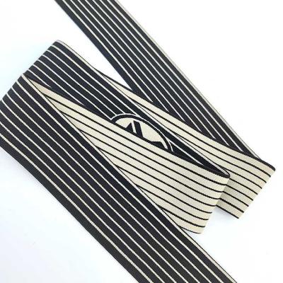 China Buckle Free Belt Latex Material Elastic Jacquard Fitness Elastic Webbing Custom Spandex Trim Band for sale