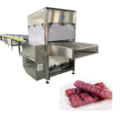 China Food Beverage Chocolate Enrobing Machine with PLC Control System for sale