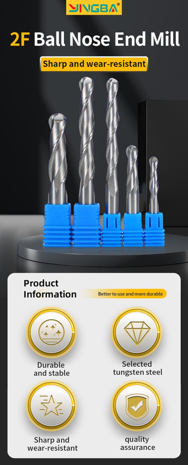 YingBa ball nose end mill for wood carving