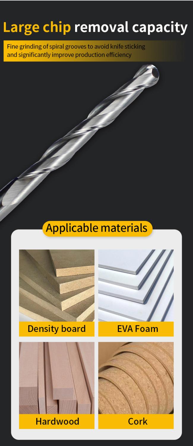 Ball nose end mill side view